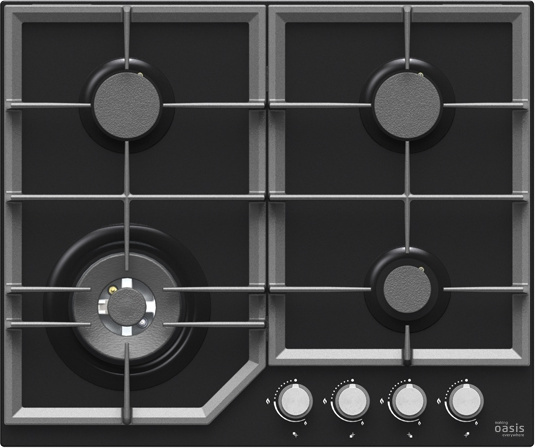Варочная панель газовая Oasis P-GBT F черная: купить в интернет магазине | Tgrad.kz